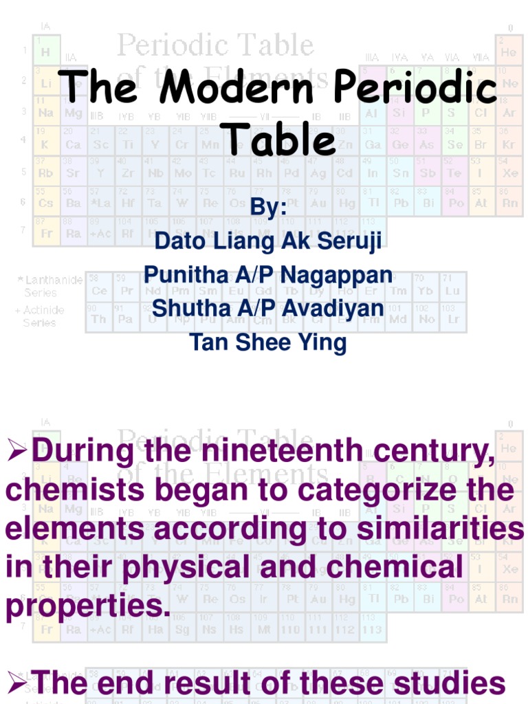 The Modern Periodic Table Chemistry Presentation | PDF | Periodic Table ...