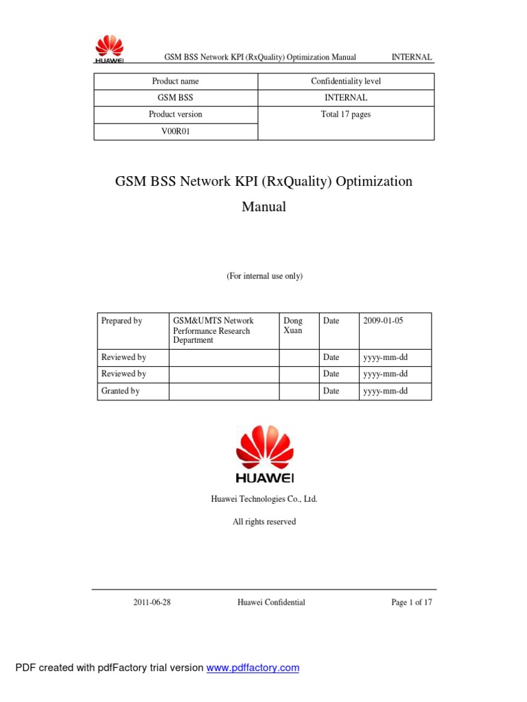 15 GSM BSS Network KPI RxQuality Optimization Manual | PDF | Cellular ...