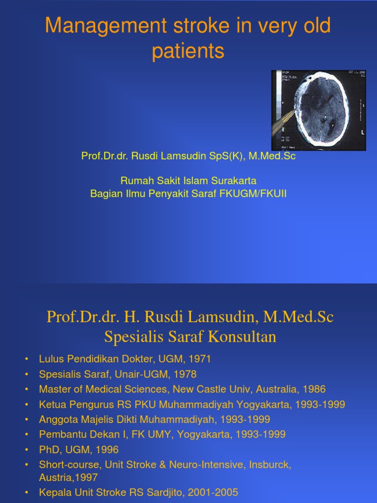 Management Stroke Very Old | PDF | Stroke | Thrombus