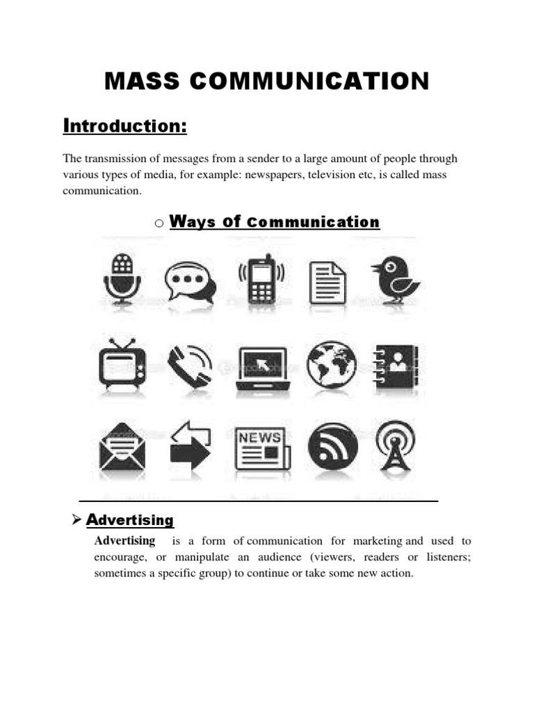 Mass Communication: Ntroduction | PDF | Computer Network | Television