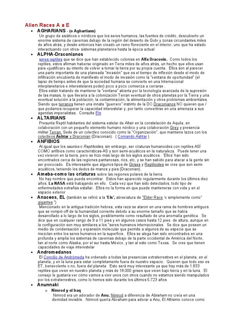 Alien Races A A E | PDF | Homo Sapiens | Cerebro
