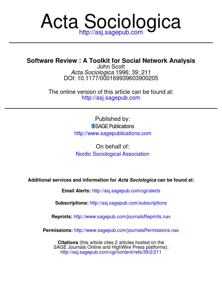 A Toolkit For Social Network Analysis Pdf Command Line Interface Spss