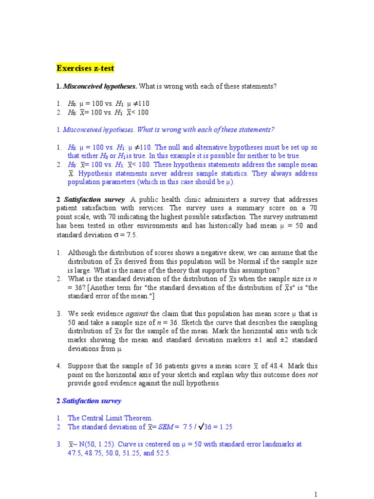 Stat Exercises+Answers | PDF | P Value | Statistical Hypothesis Testing