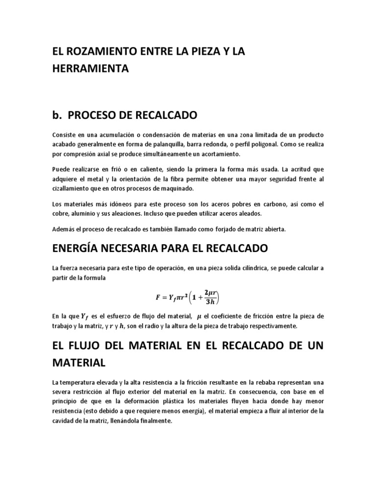 Proceso de Recalcado en Forjado | PDF | Forjar | Aluminio