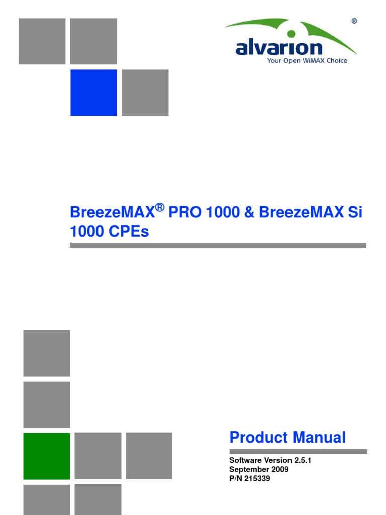 BreezeMAX PRO 1000 and Si 1000 CPEs - Ver.2.5.1 - Product Manual ...