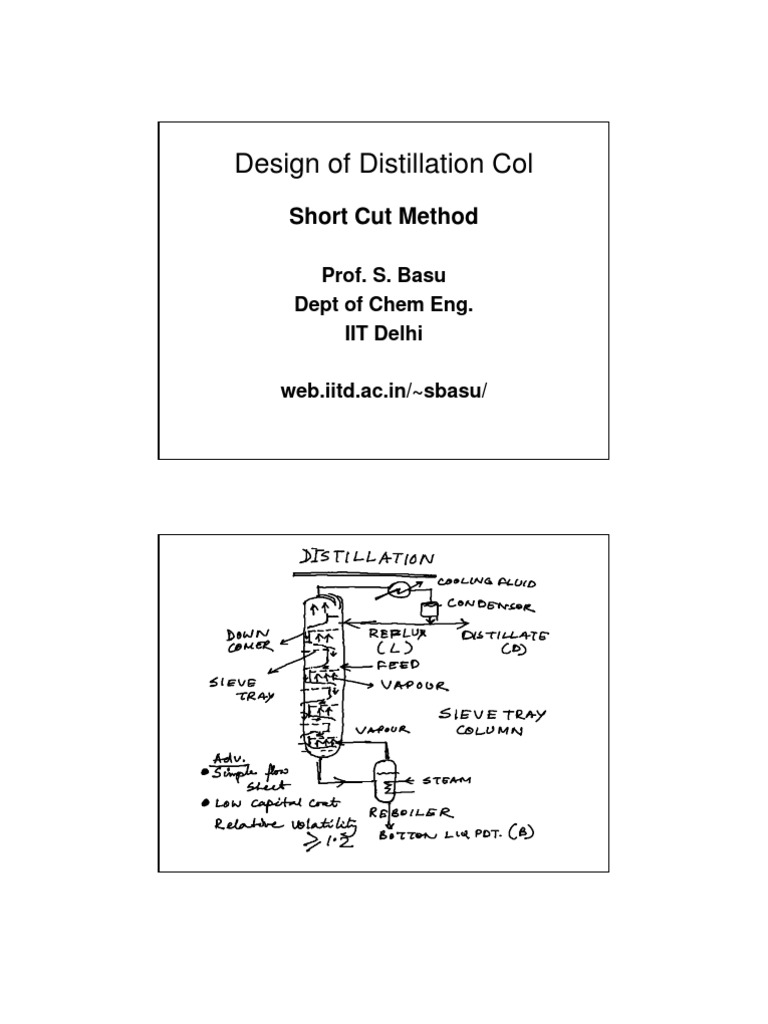 Design of Distillation Column PDF | PDF | Distillation | Unit Operations