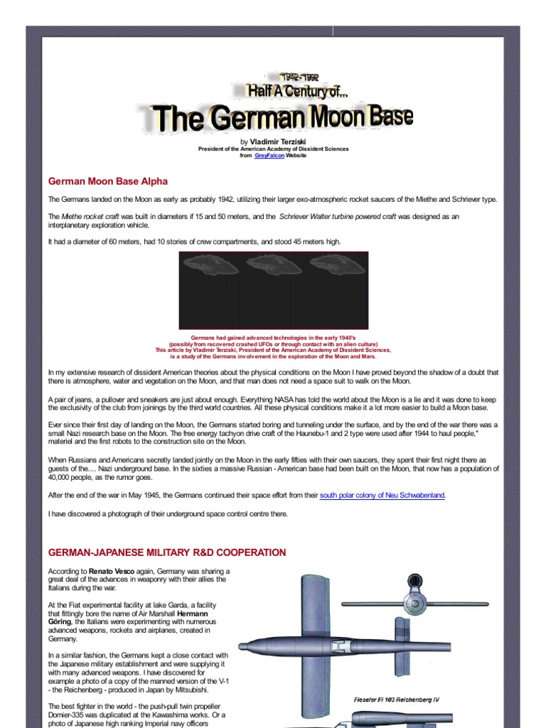 German Moon Base Alpha: President of The American Academy of Dissident ...