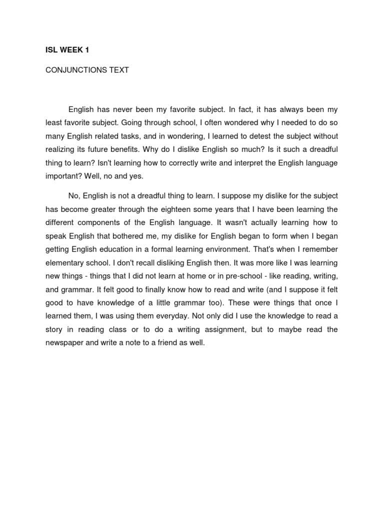 Conjunctions Text | PDF | English Language