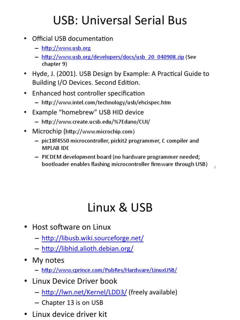 USB: Universal Serial Bus | PDF | Usb | Device Driver