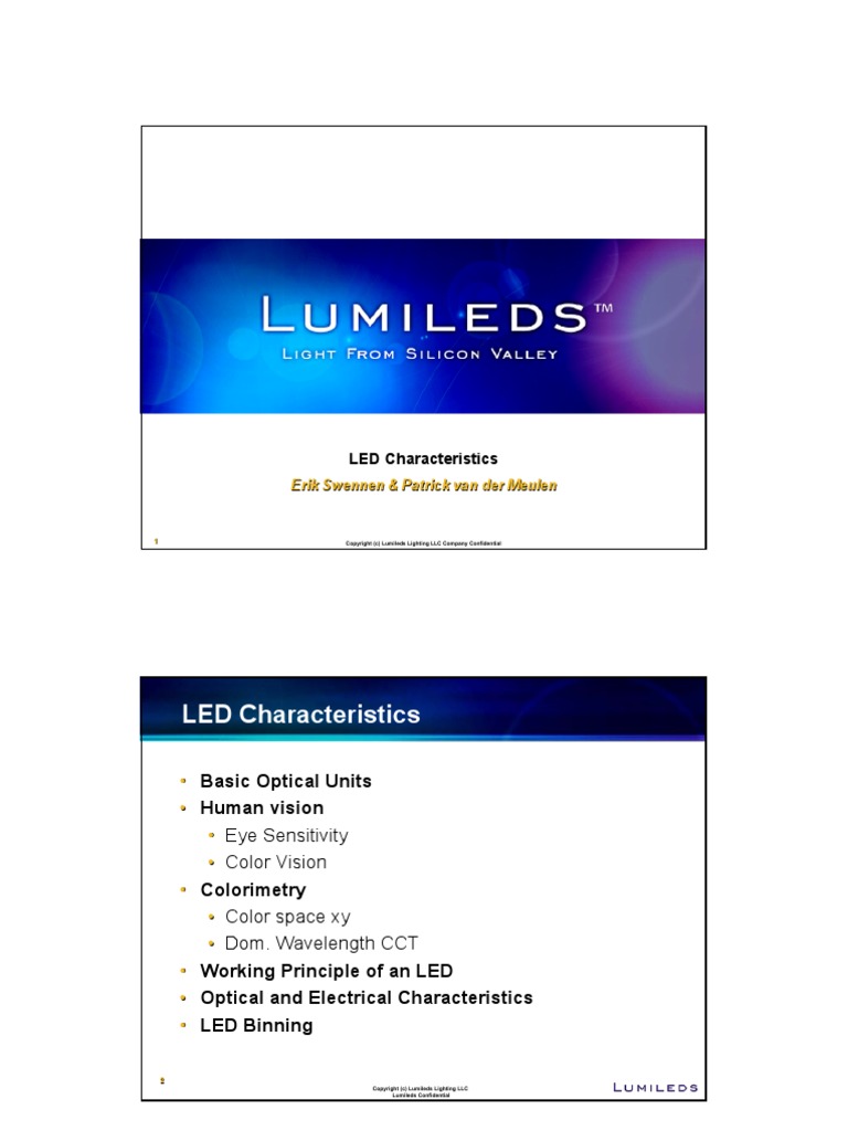 LED Characteristics: - Eye Sensitivity - Color Vision - Color Space Xy ...