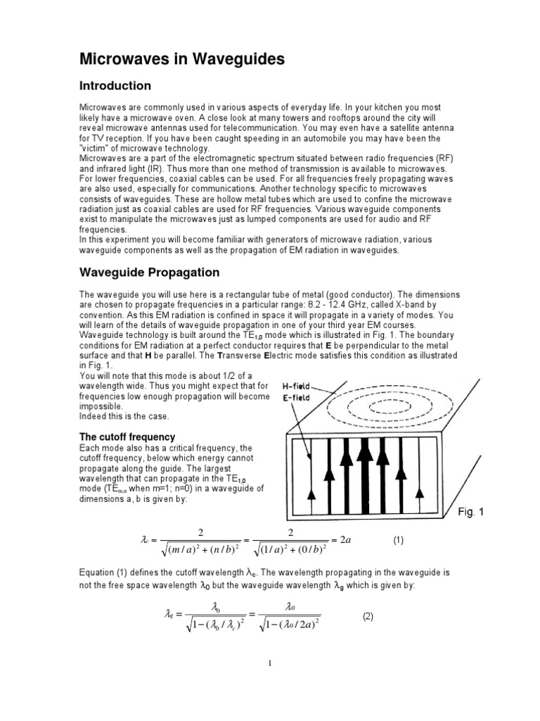 Microwaves in Waveguide | PDF