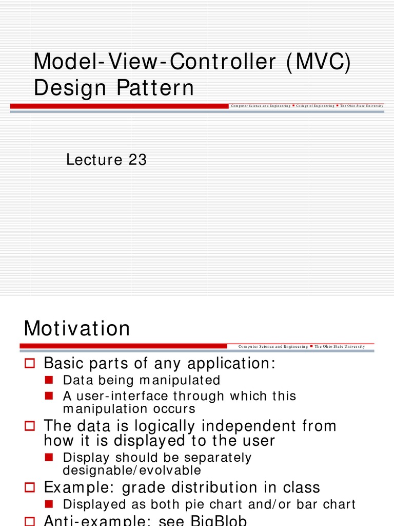 Model-View-Controller (MVC) Design Pattern | PDF | Model–View ...