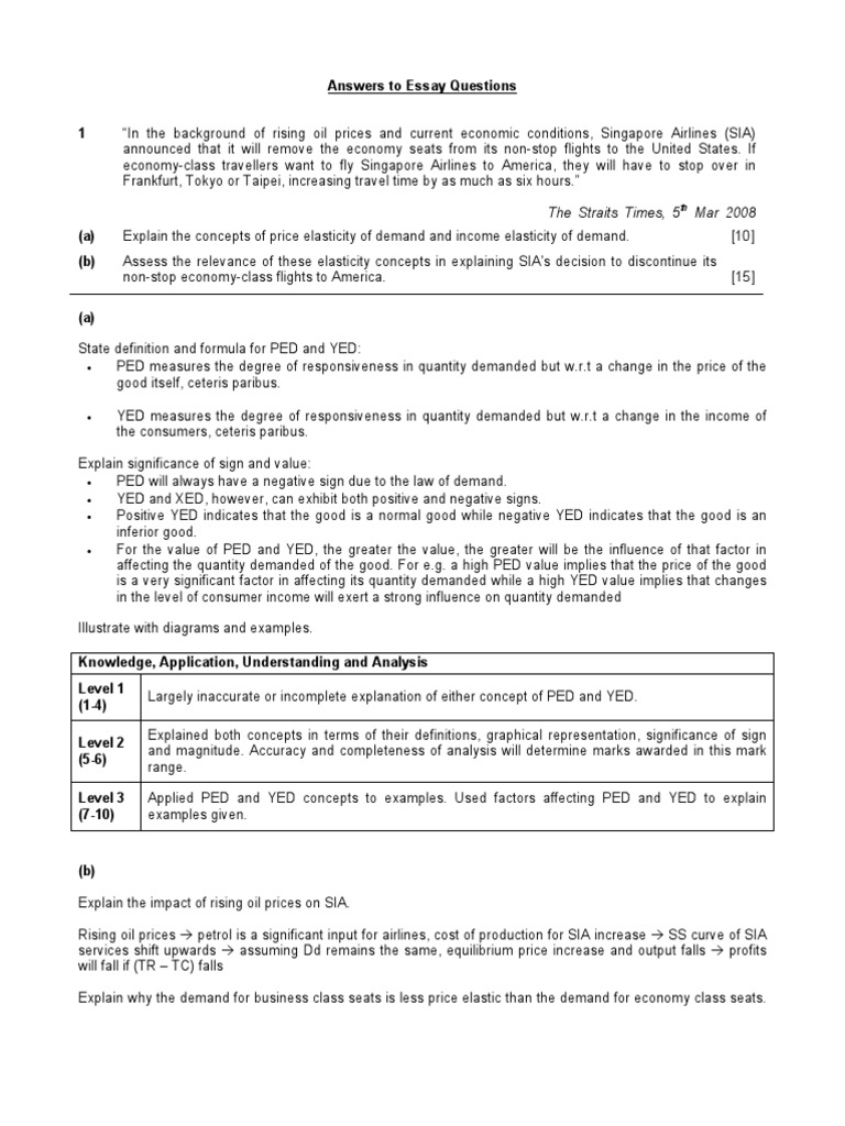 Answers To Essay Questions | PDF | Oligopoly | Demand