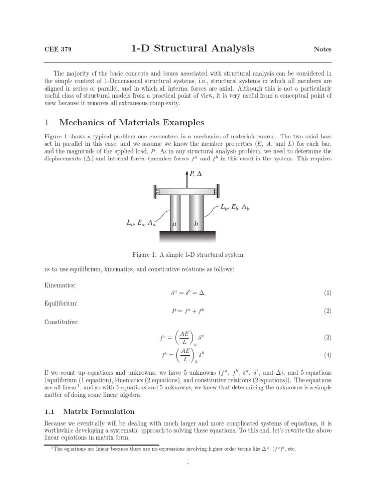 1 D Structures Basic Concepts | PDF | Matrix (Mathematics) | Structural ...