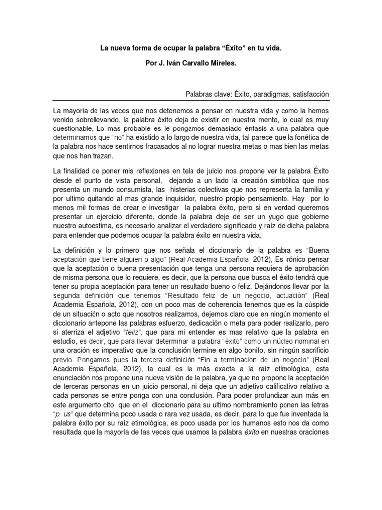 Que Es El Éxito | PDF | Palabra | Felicidad