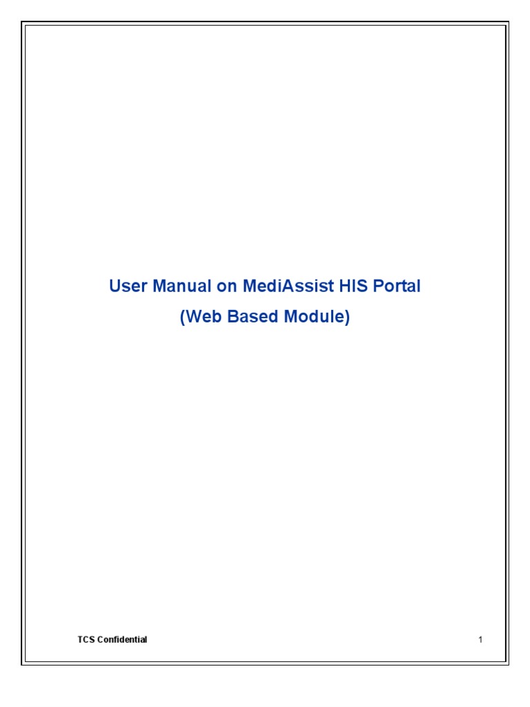 TCS MediAssist HIS Portal User Manual | PDF | Employment | Insurance