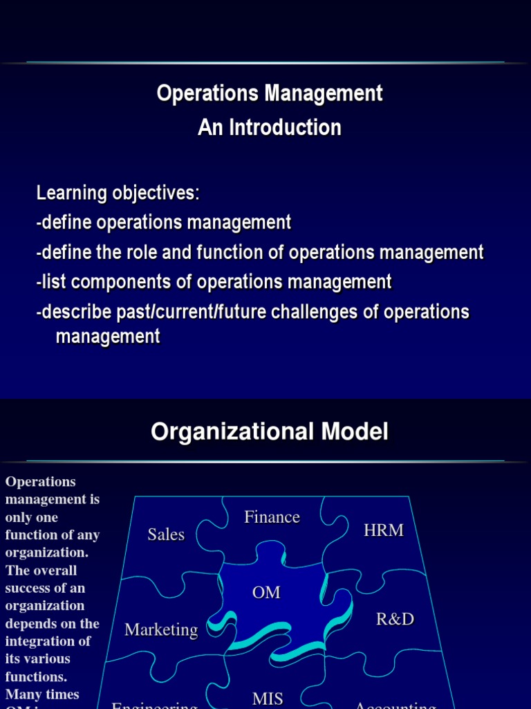 Introduction Operational Management | Download Free PDF | Operations ...