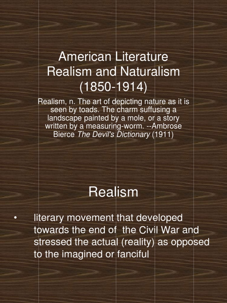 American Realism Lecture Powerpoint | PDF | Realism (Arts) | Romanticism