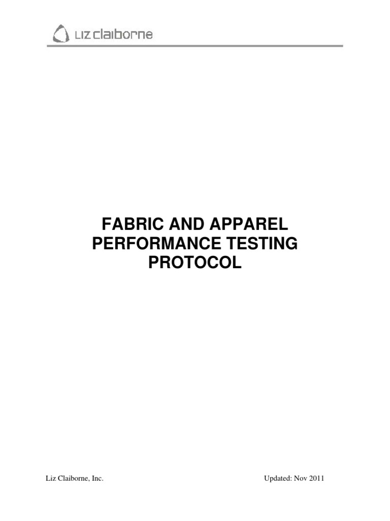 Fabric & Apparel Performance Testing Protocol | Textiles | Knitting