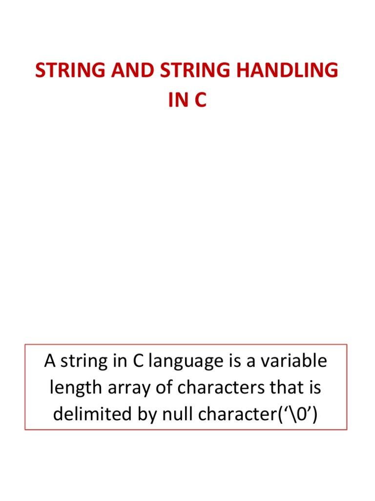 String and String Handling INC | PDF | String (Computer Science) | C (Programming Language)