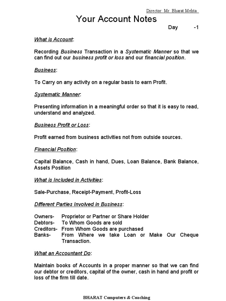 Account Notes | PDF | Debits And Credits | Banks