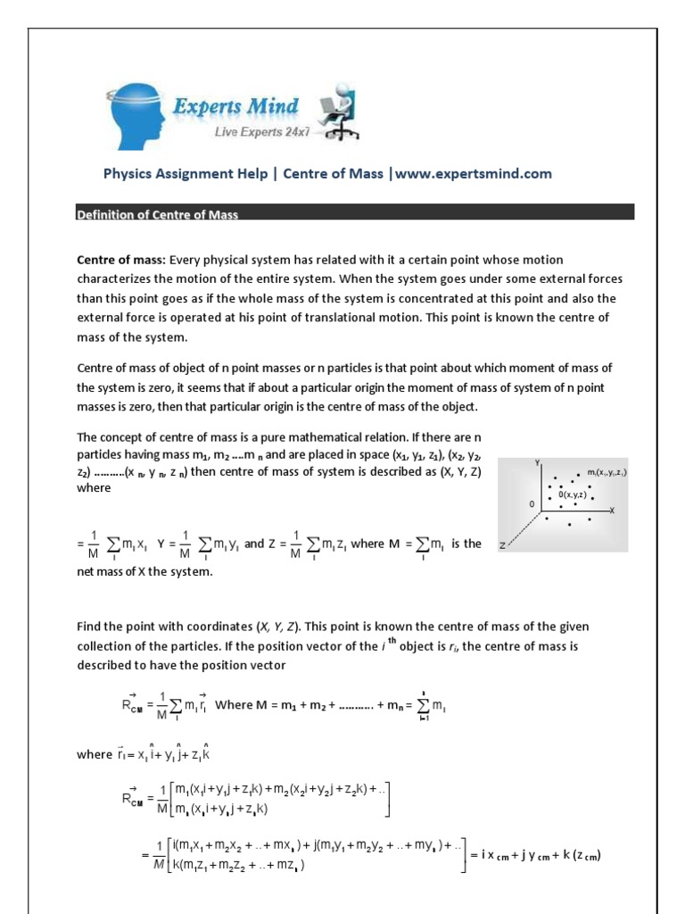 Centre of Mass: Key Concepts and Formulas | PDF