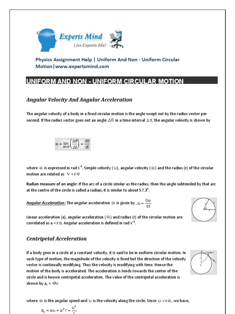 Uniform And Non Uniform Circular Motion Pdf Acceleration