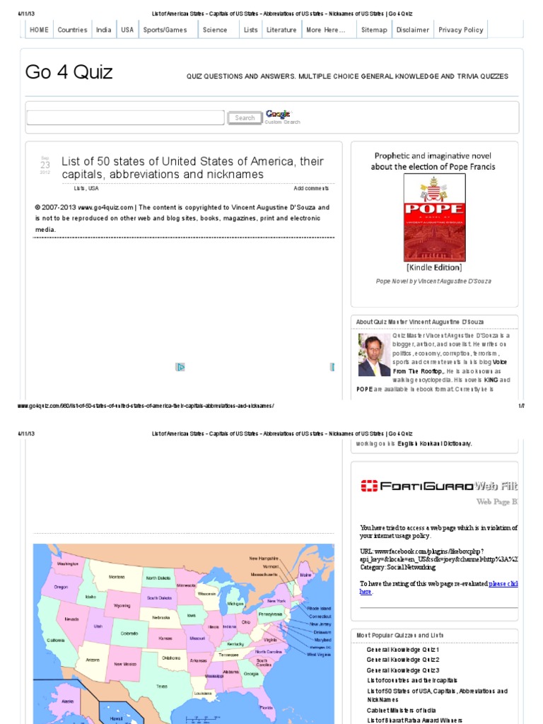 List of American States - Capitals of US States - Abbreviations of US ...