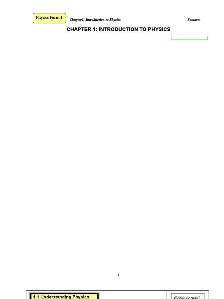 Chapter 1: Introduction To Physics | PDF