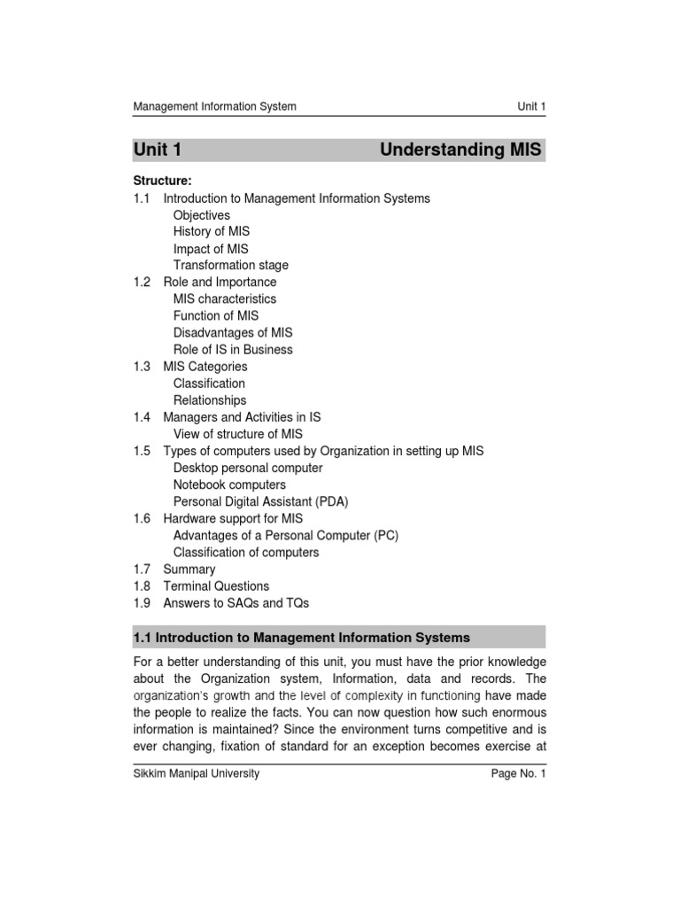 Understanding Management Information Systems: A Comprehensive Overview ...