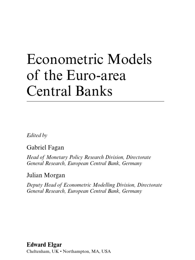 Econometric Models of The Euro Area Central Banks | PDF | Money Supply ...