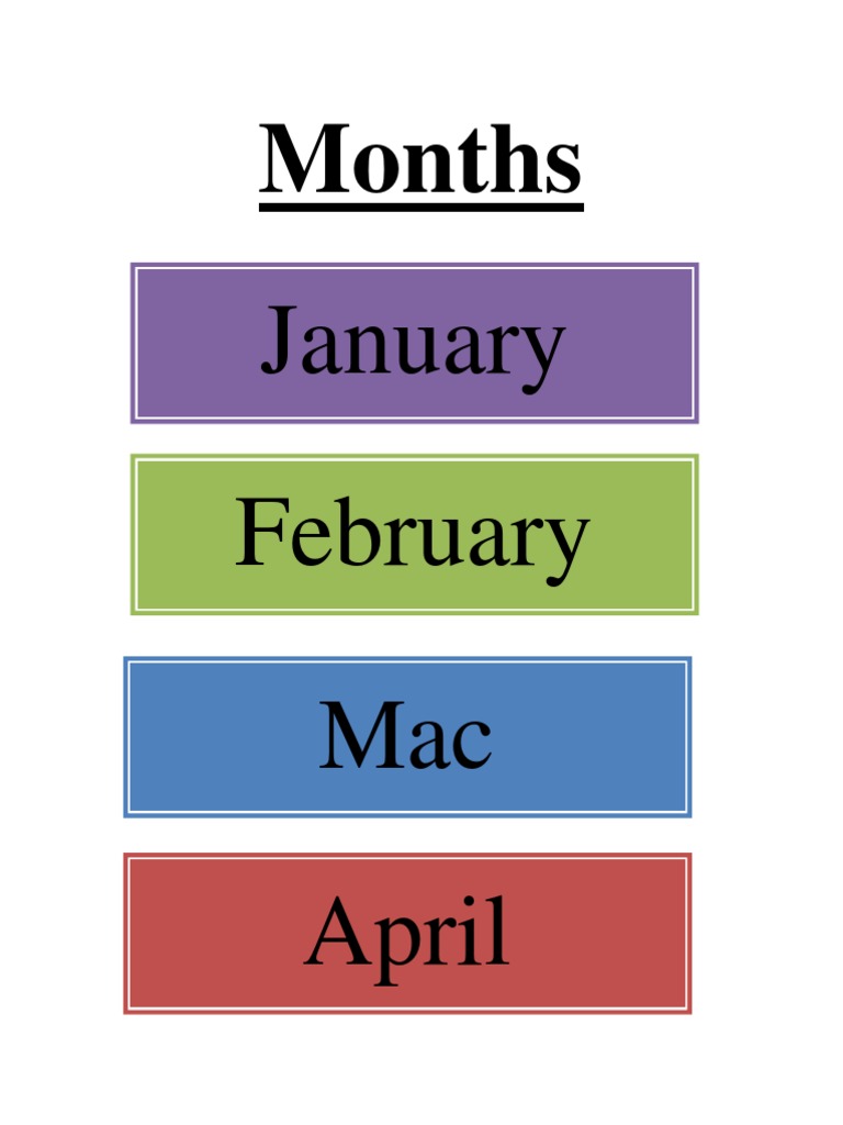 List of Calendar Months | PDF