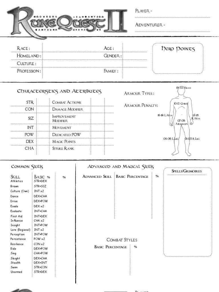 RPG Character Sheet Template | PDF | History