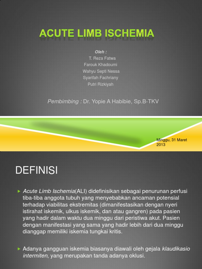 Acute Limb Ischemia | PDF