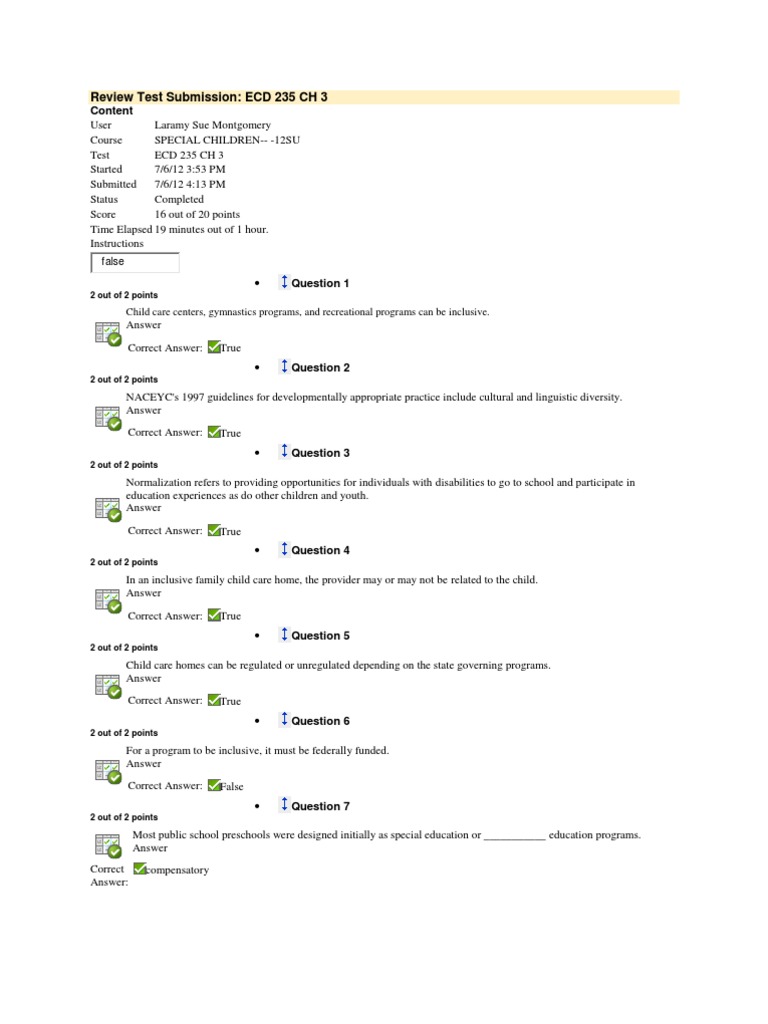 ECD 235 Chapter 3 Test Review | PDF | Wellness