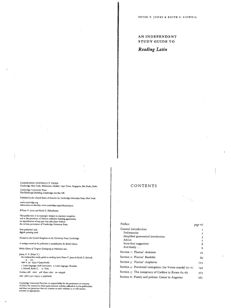 11 An Independent Study Guide To Reading Latin | PDF