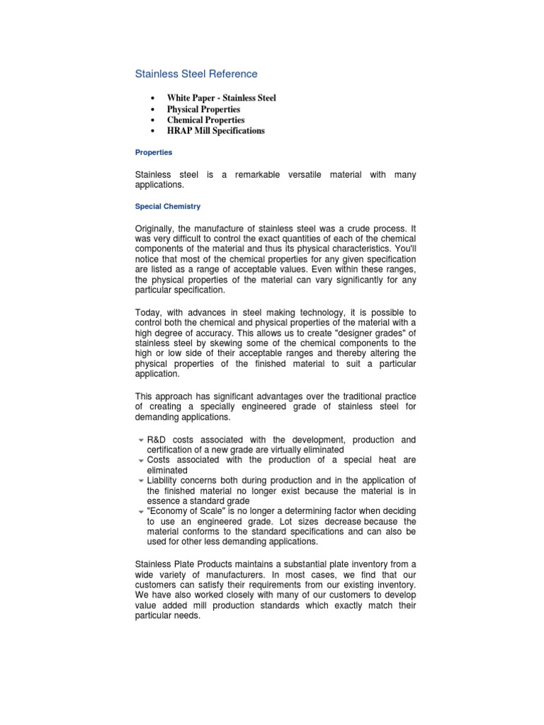 Stainless Steel | PDF | Stainless Steel | Steel