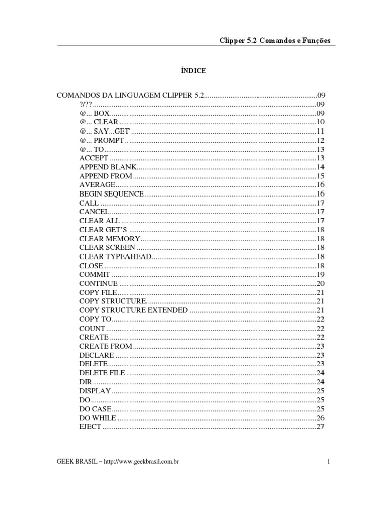 Comandos Clipper | PDF | Technology & Engineering