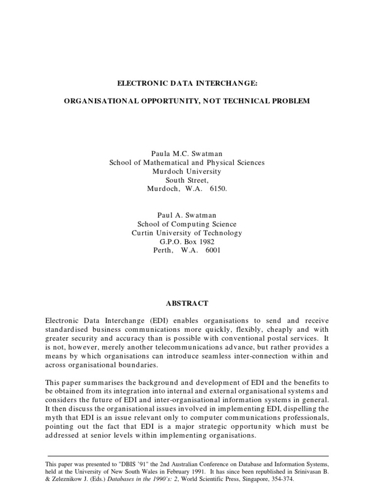 Electronic Data Interchange | PDF | Electronic Data Interchange ...