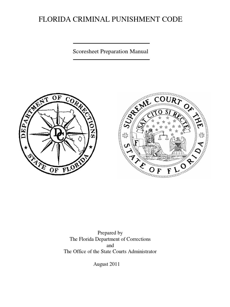 Florida Criminal Punishment Scoresheet Guide | PDF | United States ...
