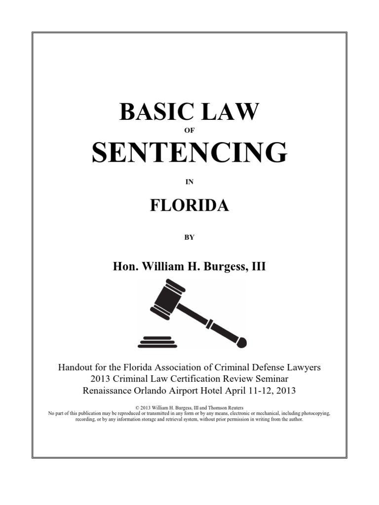 Florida Sentencing: Basic Law of Sentencing in Florida | PDF ...