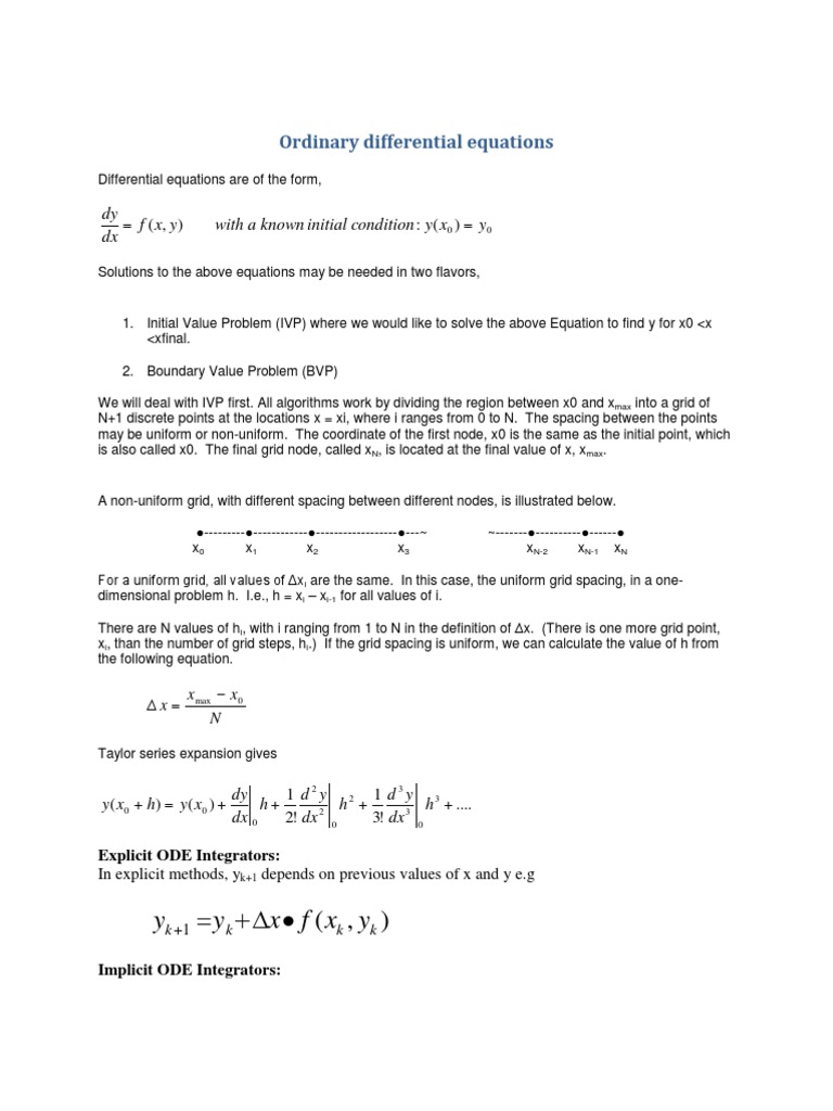 Ordinary Differential Equations PDF | PDF | Ordinary Differential Equation | Equations
