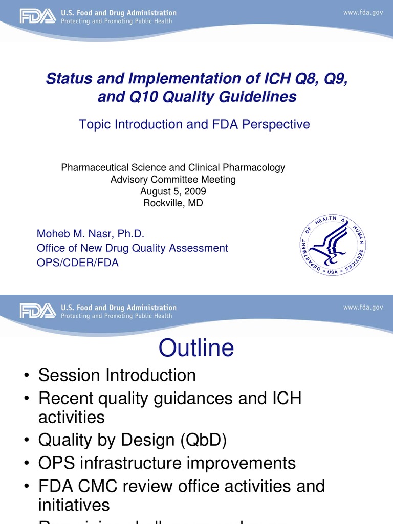 Fda Ich 8,9,10 | PDF | Quality Management System | Risk Management