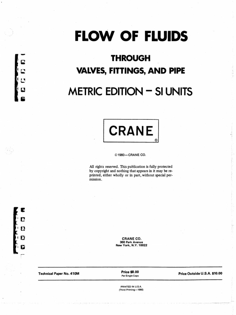 Obs Crane TP-410M-80 Flow of Fluids Through Valves, Fittings and Pipe | PDF