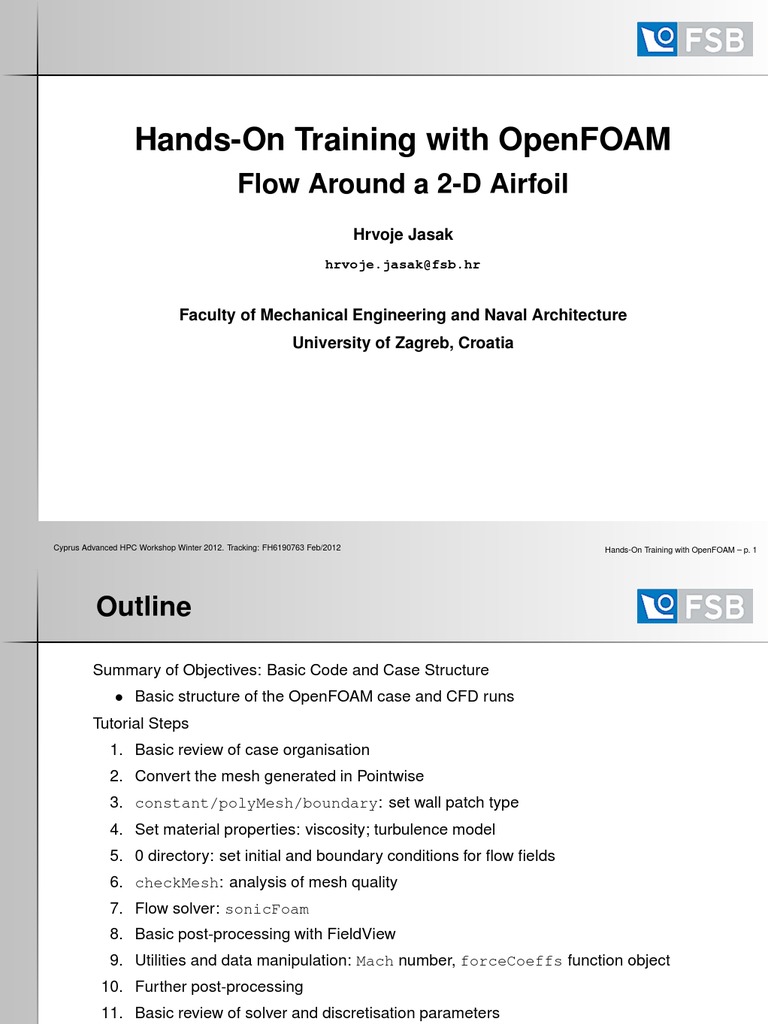 Hands-On Training With OpenFOAM - Flow Around A 2-D Airfoil | PDF ...