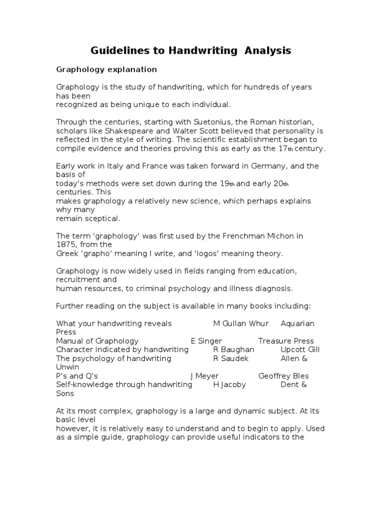 Introduction to Graphology Analysis | PDF | Graphology | Extraversion ...
