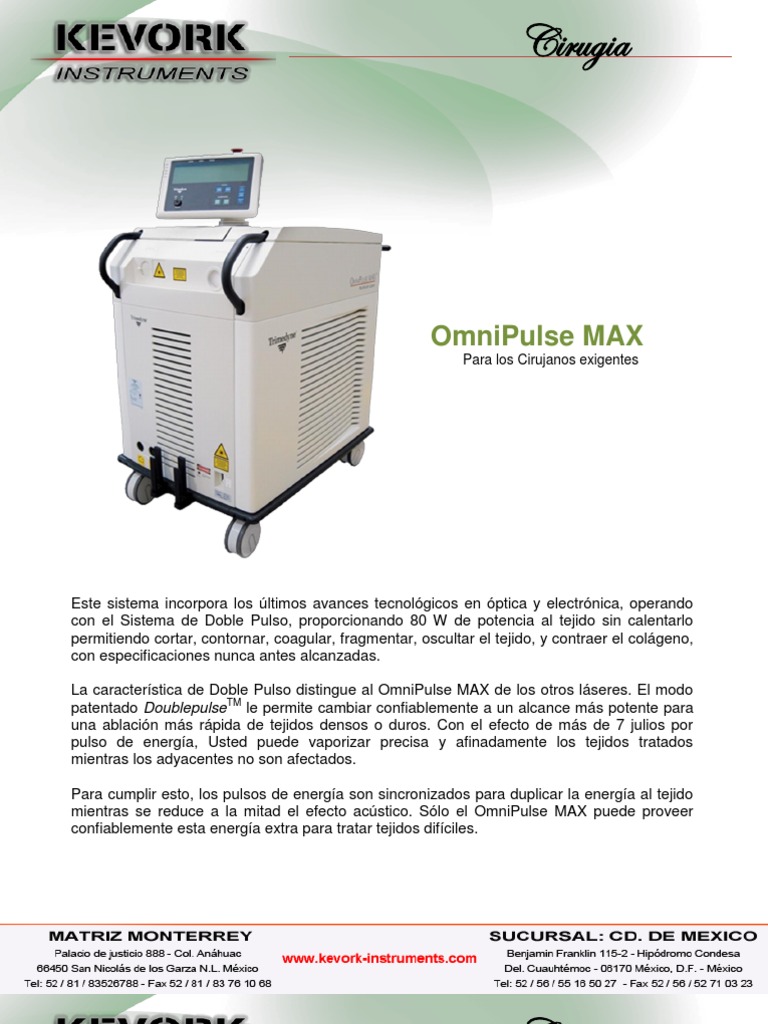 Folleto OmniPulse MAX 80 W | PDF | Láser | Enfermedades y trastornos