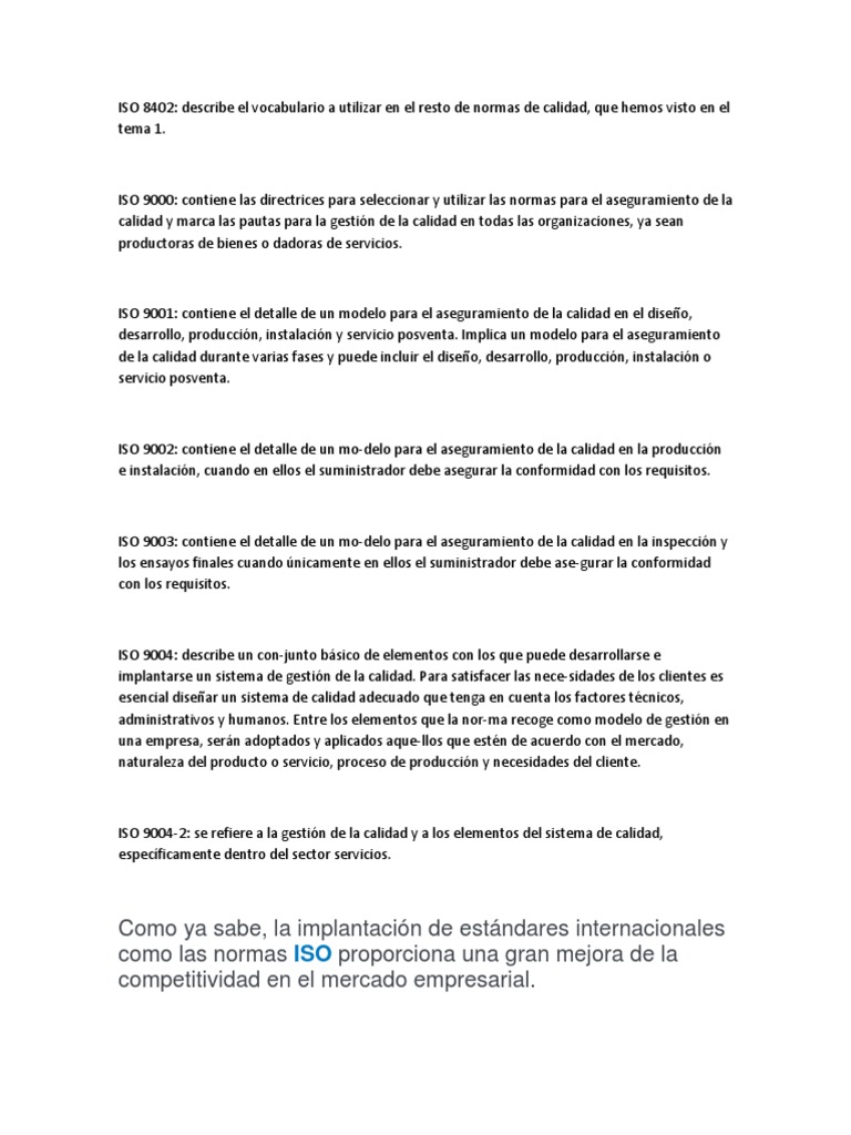 Iso 8402 | PDF | Gestión de la calidad | Calidad (comercial)