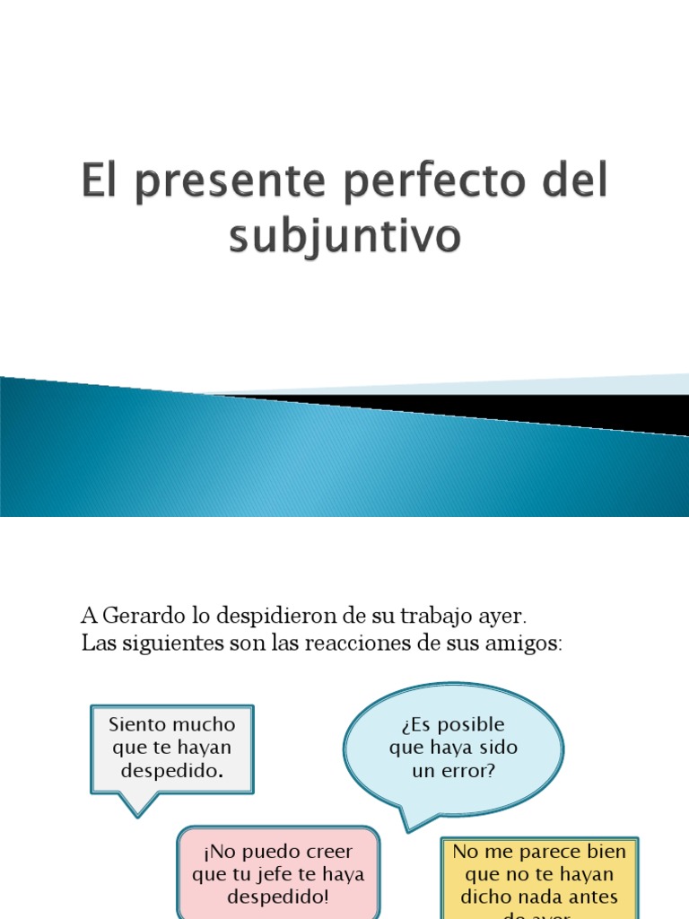 Presente Perfecto Del Subjuntivo Español | PDF | Artes del Lenguaje y ...