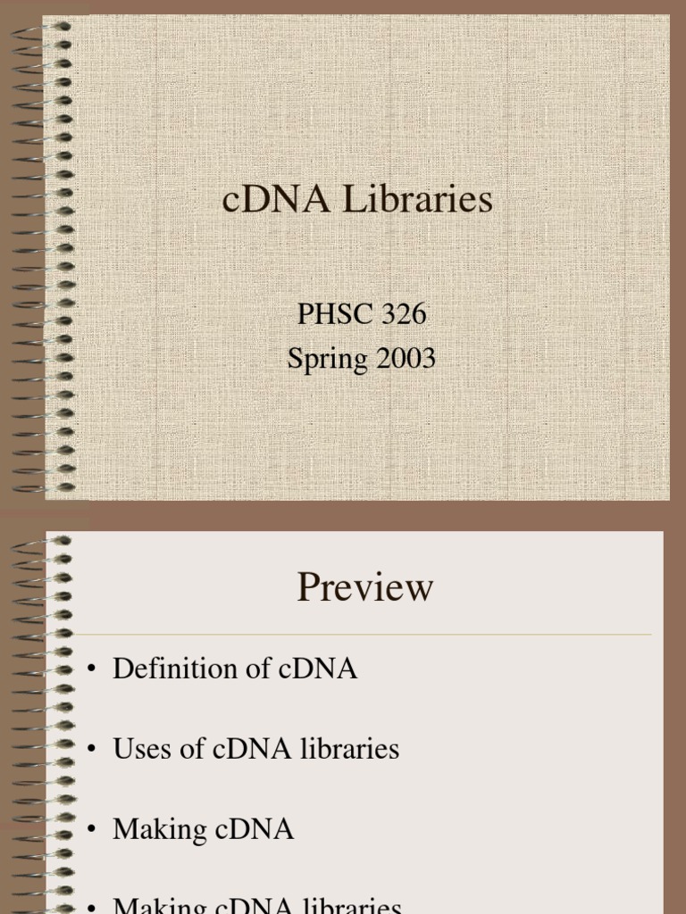 cDNA Libraries | PDF | Reverse Transcriptase | Complementary Dna